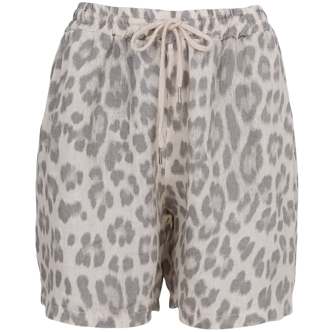 Black Colour Melina Linen Shorts Natural Leo I Me & Eliza