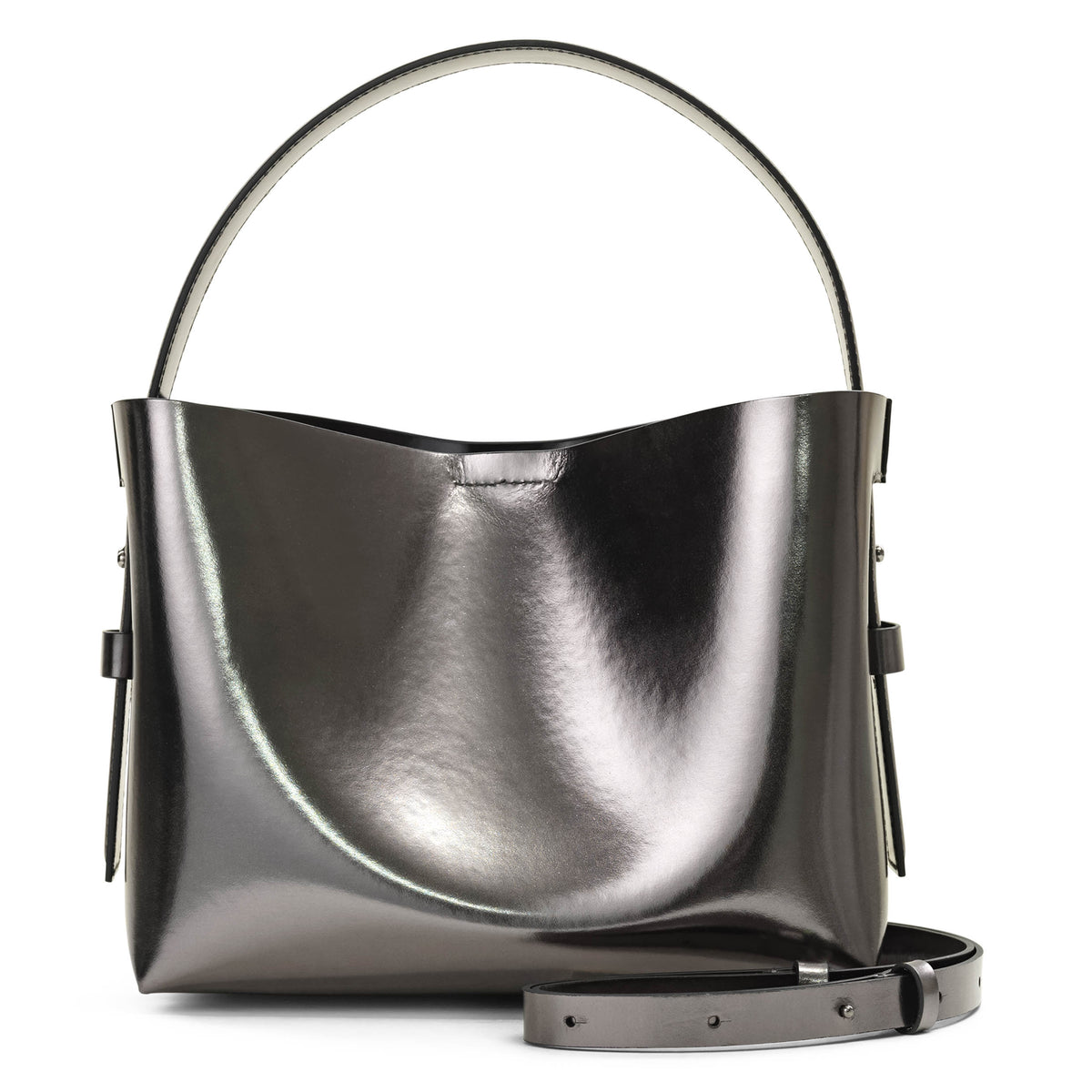 Second Female Leata Leather Taske Gun Metal I Me & Eliza