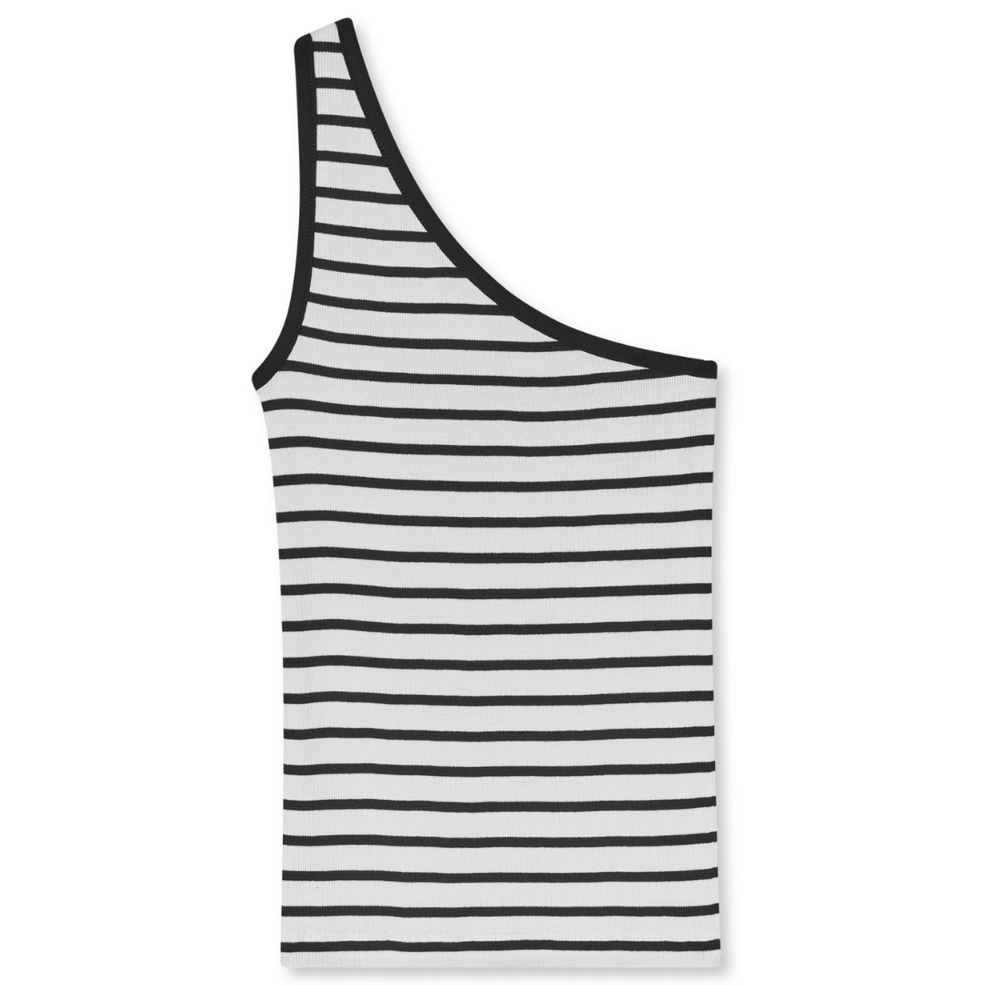 Mads Nørgaard 2x2 Cotton Stripe Kitty Top Vanilla Ice/Black I Me & Eliza