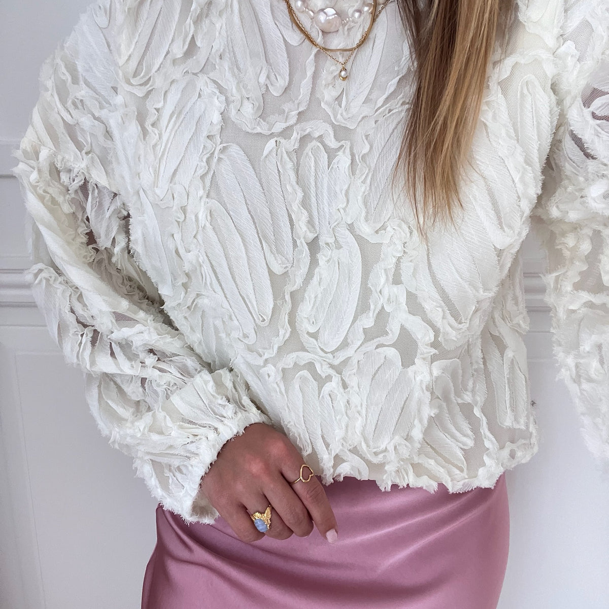 Co'Couture Shania Fluffy Bluse Off White I Me & Eliza