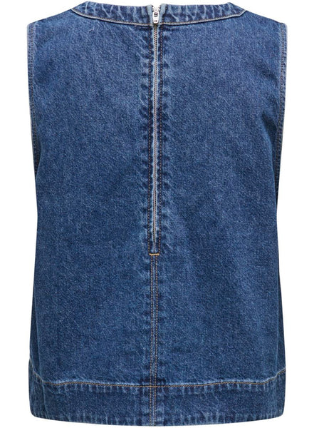 Only Dorsi SL Denim Top Medium Blue Denim I Me & Eliza