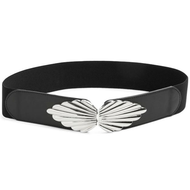 Pieces Nalina Elastic Waist Bælte Black / Silvertrim I Me & Eliza